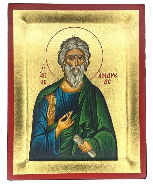 Apostle Andreas Silk Screen Icon - Gold & Engraved Wood - The Art of ...
